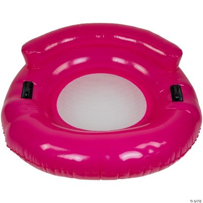 43" Pink Bubble Seat Inflatable Swimming Pool Float | Oriental Trading
