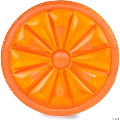 61.5" Inflatable Orange Fruit Slice Swimming Pool Lounger Raft