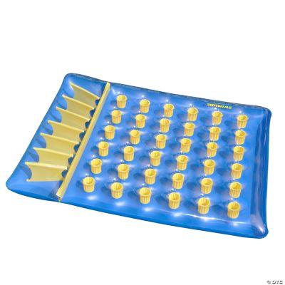 78" Inflatable Blue and Yellow Water Sports 36 Pocket Double Pool ...