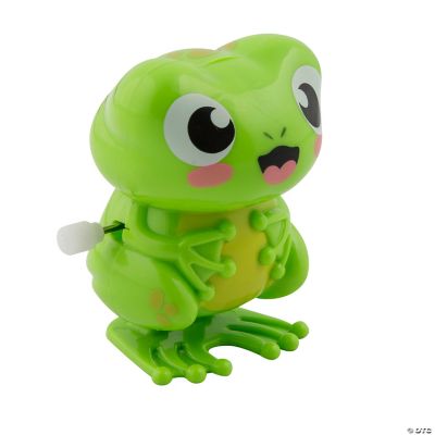 1 3/4" x 2 1/4" Bright Green Hopping Frog Wind-Up Toy - 12 Pc ...