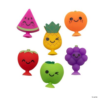 1 1/2" Mini Suction Cup Smiling Fruit Character Toys - 12 Pc ...