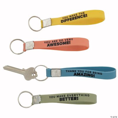 4 1/4" Inspirational Appreciation Silicone Keychains - 12 Pc ...