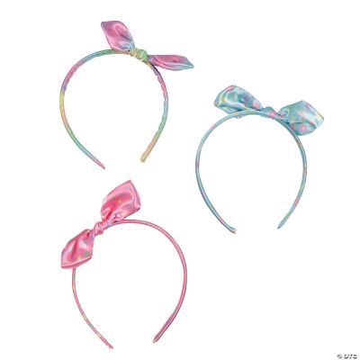 5" Pastel Design Fabric-Covered Headbands with Bows - 6 Pc. | Oriental ...