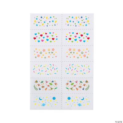 2" x 1" Bulk 72 Pc. Freckle Style Fun Shapes Temporary Tattoos ...