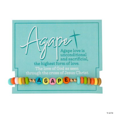 2 1/2" Pastel Color Religious Agape Bracelets on Card for 12 | Oriental ...
