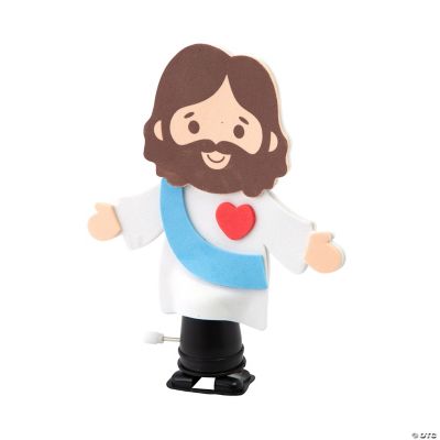 4 1/2" x 5 3/4" Religious Walking Jesus Wind-Up Craft Kit - Makes 12 ...