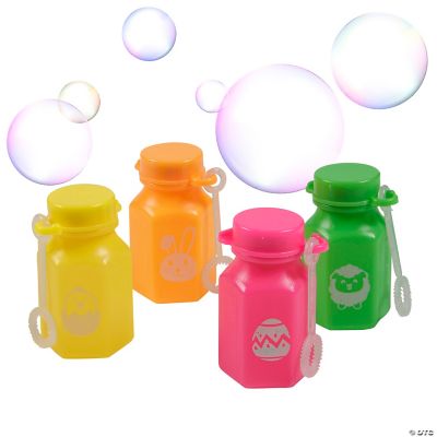 2" .6 oz. Bulk 48 Pc. Mini Bright Color Easter Bubble Bottles