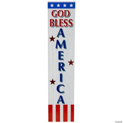 35.75" God Bless America Patriotic Wooden Porch Sign | Oriental Trading