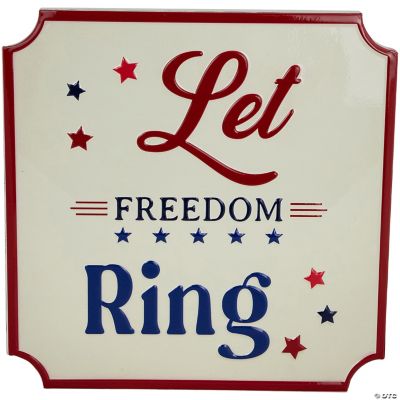 Let Freedom Ring Americana Metal Wall Sign - 11.75" | Oriental Trading