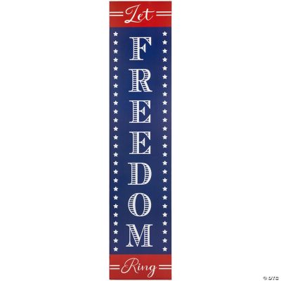 Let Freedom Ring Patriotic Wooden Porch Sign - 36" | Oriental Trading