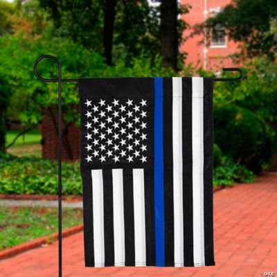 Thin Blue Line Embroidered Patriotic Outdoor Garden Flag 18" x 12.5 ...