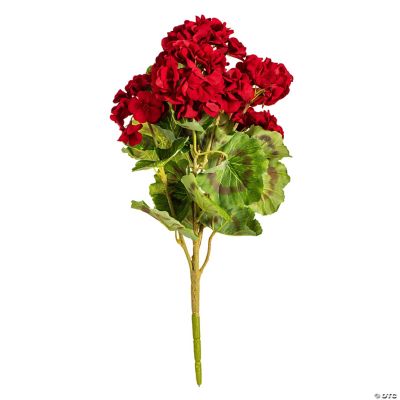 Vickerman 18" Artificial Red Geranium Bush.