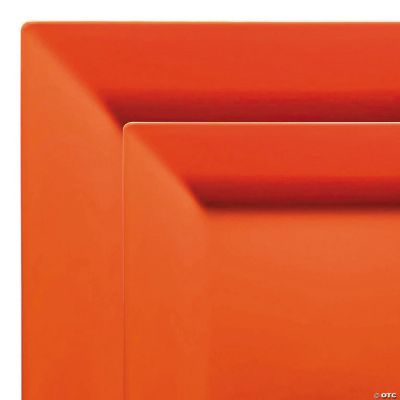 Red Square Plastic Plates Dinnerware Value Set - 20 Dinner Plates + 20 ...