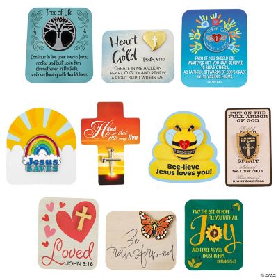 3/4" – 1 1/2" Bulk 120 Pc. Religious Pins on Card Assortment Kit