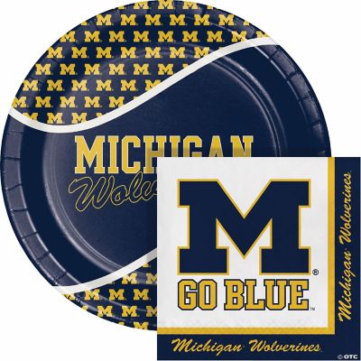 University of Michigan Paper Plate and Napkin Party Kit, Serves 16 ...