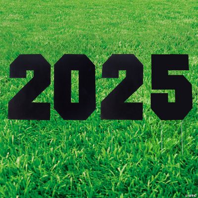 12 1/2" x 25" 2025 Black Plastic Outdoor Yard Signs- 4 Pc. | Oriental ...