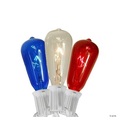 Transparent Red 44; Blue & Clear ST40 Edison Style 4th of July ...
