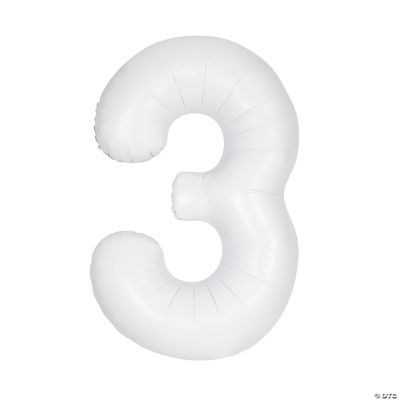 3-Shaped Everyday Fun Matte White Number 34" Mylar Balloon | Oriental ...