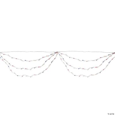 Red Blue & Clear 4th of July Mini Swag Lights - 6 ft. White Wire - 100 ...