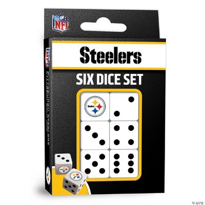 Officially Licensed NFL Pittsburgh Steelers 6 Piece D6 Gaming Dice Set ...