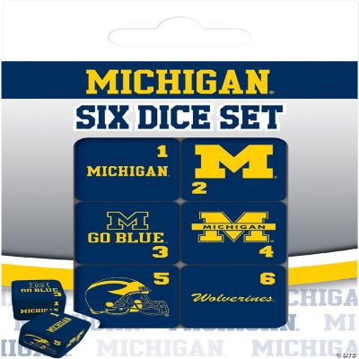 Officially Licensed NCAA Michigan Wolverines 6 Piece D6 Gaming Dice Set ...