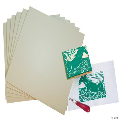 Sax Unmounted Linoleum Blocks, 12 x 12 Inches, Pack of 6