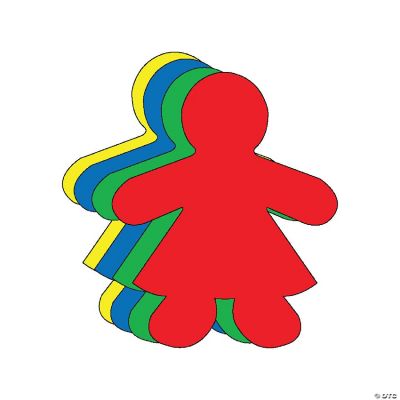 Creative Shapes Etc. - Girl Small Assorted Color Paper Cut-Outs - 3"