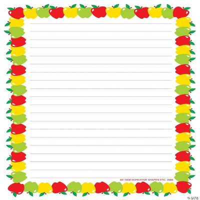 Creative Shapes Etc. - Large Notepad Apple/lined