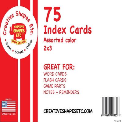 Creative Shapes Etc. - Blank Index Cards - 2" X 3" Assorted Color ...