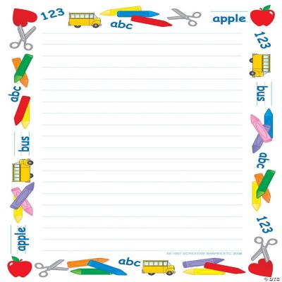 Creative Shapes Etc. - Large Notepad - School Time/lined