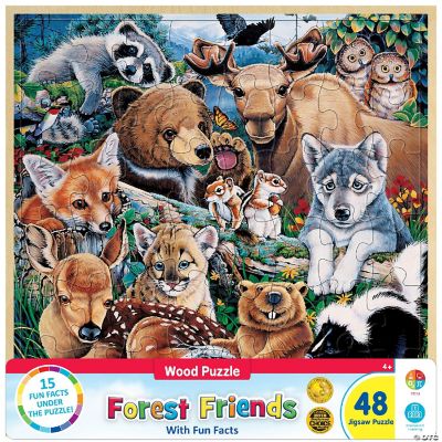 MasterPieces Wood Fun Facts Forest Friends 48 Piece Wood Jigsaw Puzzle ...