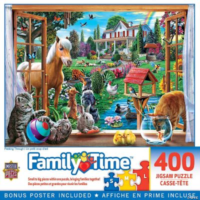 MasterPieces Family Time - Peeking Through 400 Piece Jigsaw Puzzle ...