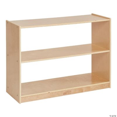 ECR4Kids 2-Shelf Mobile Island Storage Cabinet, Natural | Oriental Trading