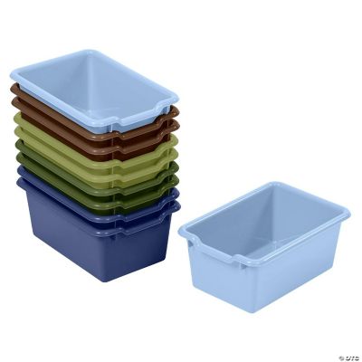 ECR4Kids Scoop Front Storage Bins, Multipurpose Organization, Earthtone, 10-Piece | Oriental Trading
