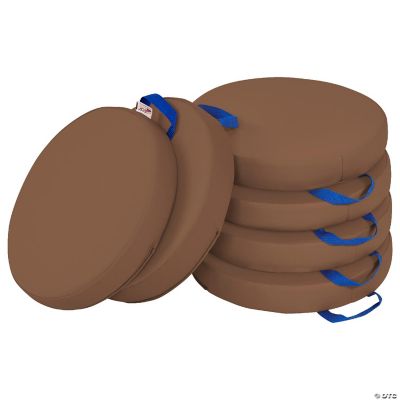 ECR4Kids SoftZone Floor Cushions, Round, Chocolate, 6-Piece | Oriental Trading