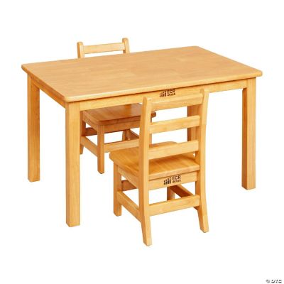 ECR4Kids 24in x 36in Rectangular Hardwood Table with 20in Legs and Two ...