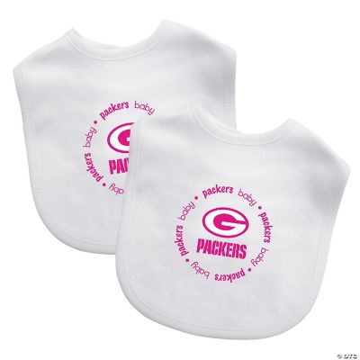 Green Bay Packers - Baby Bibs 2-Pack - Pink Logo | Oriental Trading