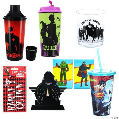 DC Comics 8 Piece Gift Set with Tumbler, Travel Cup, Carnival Cup and More
