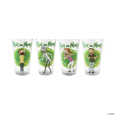 Rick and Morty 16 Ounce Pint Glass Set of 4 Rick Morty Beth Jerry