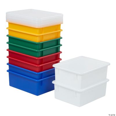 ECR4Kids Letter Size Deep Tray with Lid, Assorted, 10-Piece | Oriental ...