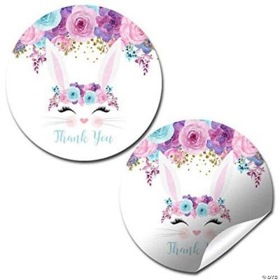 AmandaCreation Bunny Watercolor Floral Envelope Seals 40pc. | Oriental ...