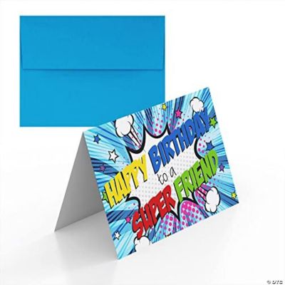 AmandaCreation Super Hero Birthday Greeting Card 2pc. | Oriental Trading