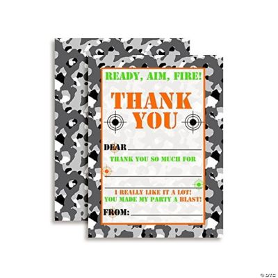 AmandaCreation Camouflage Laser Tag Thank You Cards 20pcs. | Oriental ...