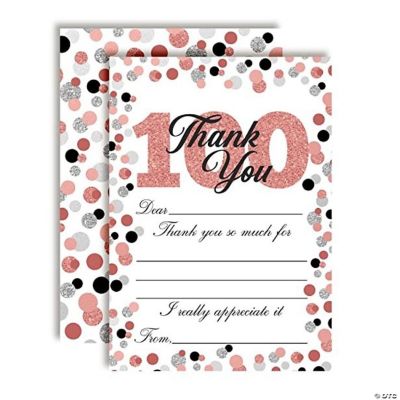 Rose Gold 100th Birthday Thank You 20pc. by AmandaCreation | Oriental ...