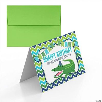 AmandaCreation Snappy Alligator Birthday Blank Greeting Card 2pcs ...