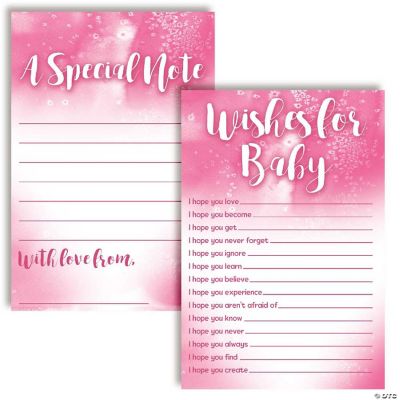 AmandaCreation Pink Wishes for Baby Keepsake Cards 20pc. | Oriental Trading