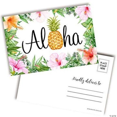AmandaCreation Hawaiian Themed Aloha Postcards 30pc. | Oriental Trading