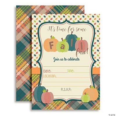 Fun Fall Pumpkin Invitations 40pc. by AmandaCreation | Oriental Trading