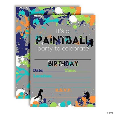 Paint Splatter, Paintball Invitations 40pcs. by AmandaCreation ...