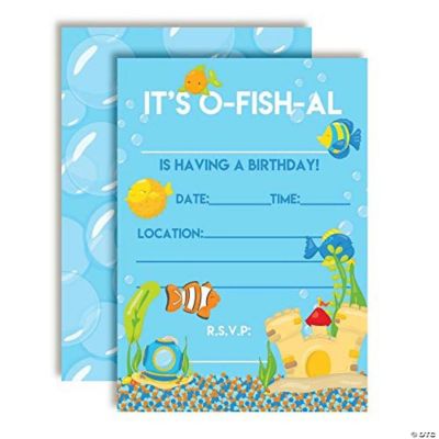 Aquarium Fish Birthday Invitations 40pcs. by AmandaCreation | Oriental ...